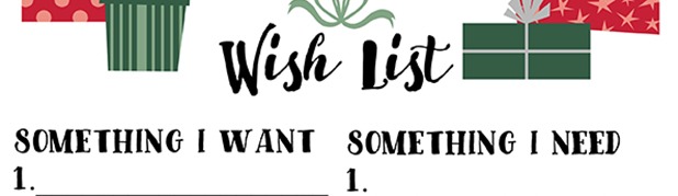 Christmas Wish List. Free Printable using the 4 Gift Rule
