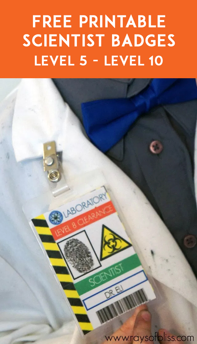 Scientist Badge Free Printables Level 5 - 10 - Rays of Bliss